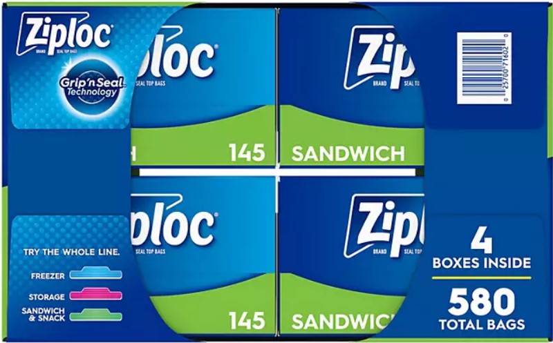 Ziploc Easy-Open Tab Sandwich Bags (580 ct.) - Polestar Tools & Supply