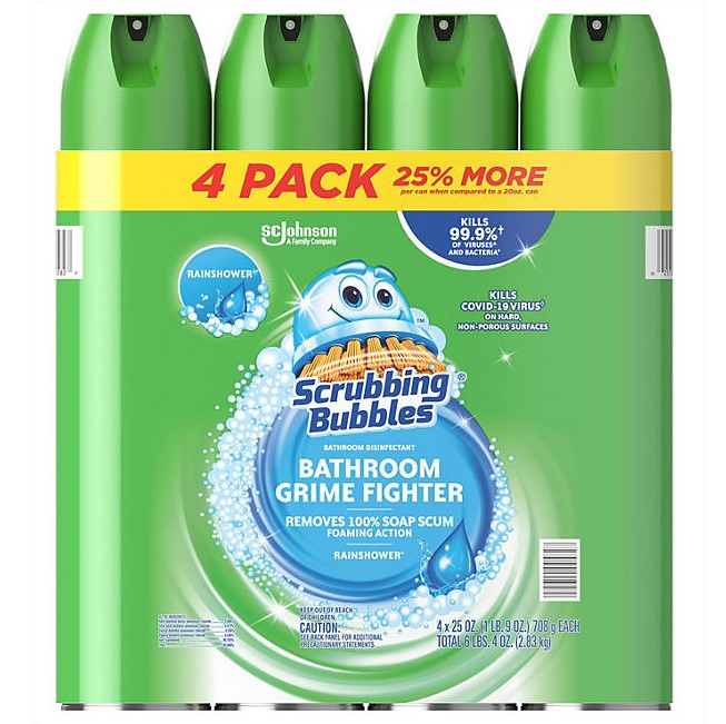 Scrubbing Bubbles Bathroom Cleaner, Rainshower, 4 ct., 100 oz ...
