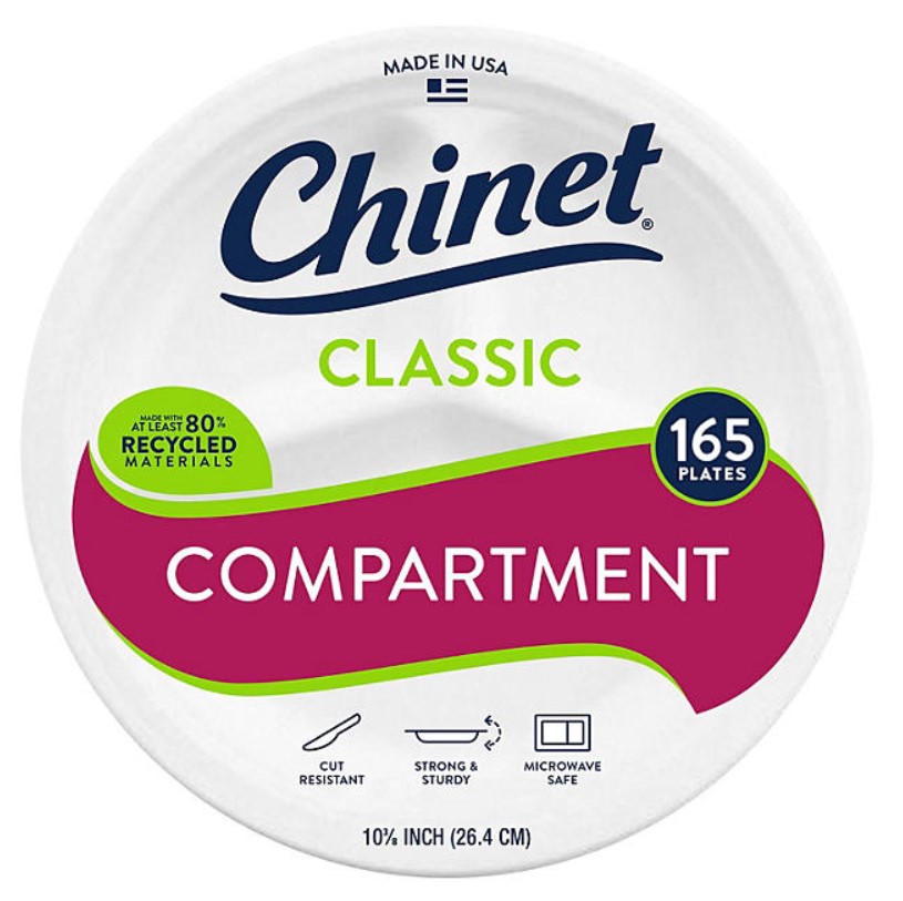 Chinet Classic Compartment Paper Plate, 10.38", 165 ct. - Polestar ...