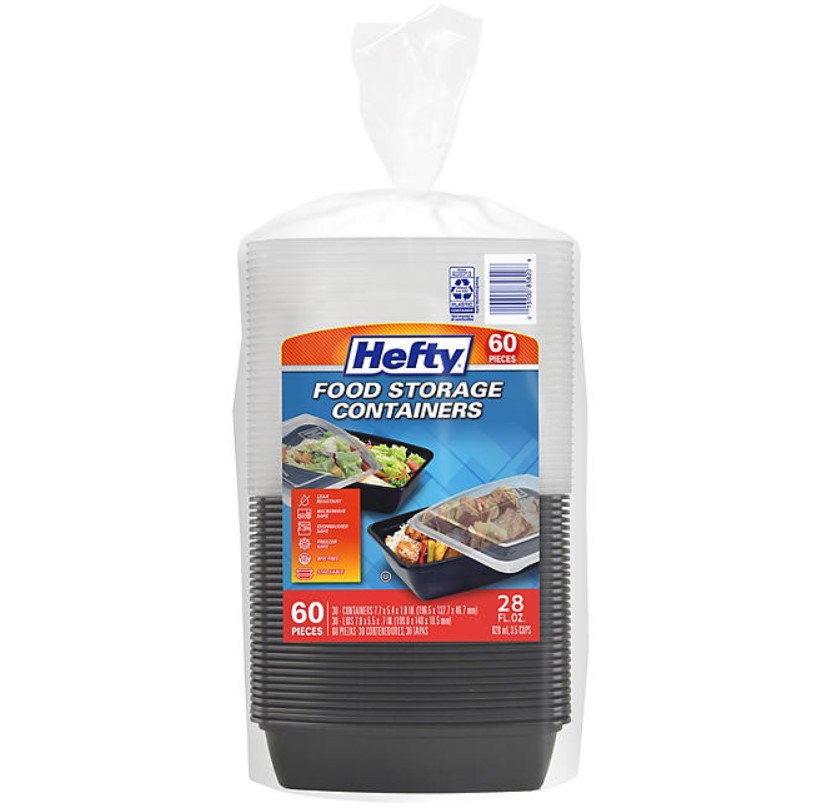 Hefty Food Storage Containers with Lids, 28 oz., 60 pc. - Polestar ...