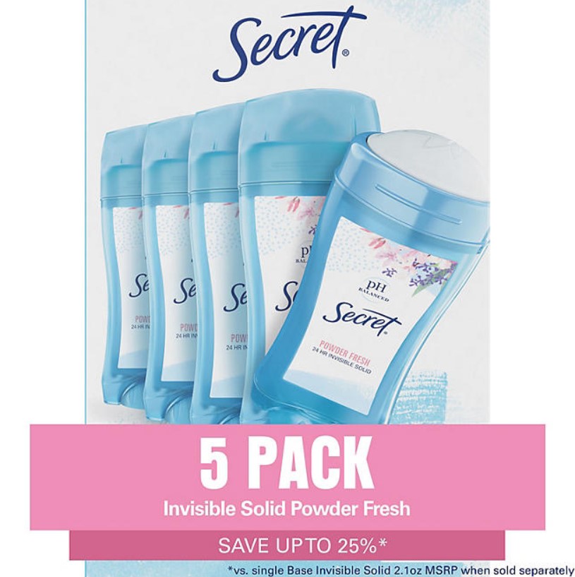 Secret Invisible Solid Antiperspirant and Deodorant, Powder Fresh (2.1 ...