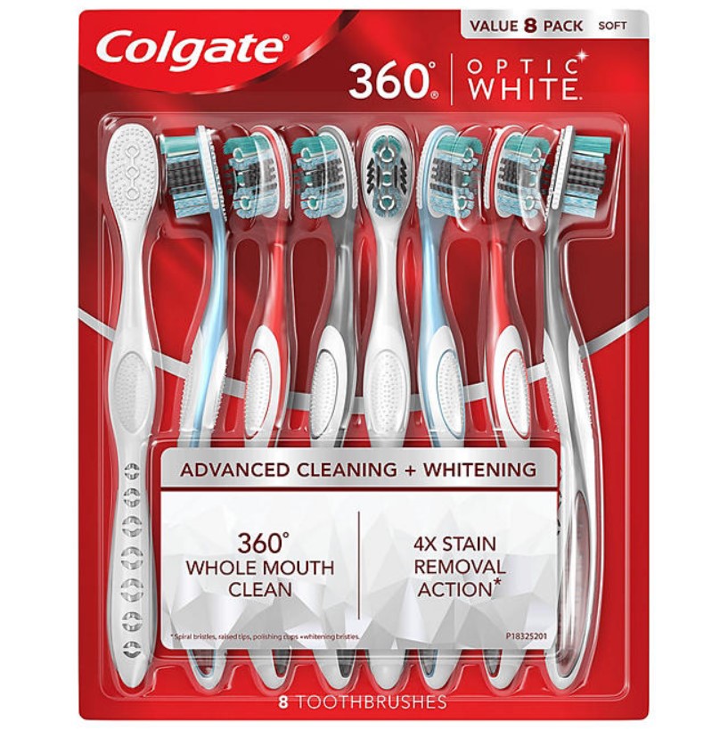 Colgate Optic White 360 Manual Toothbrush, Soft (8 pk.) - Polestar ...