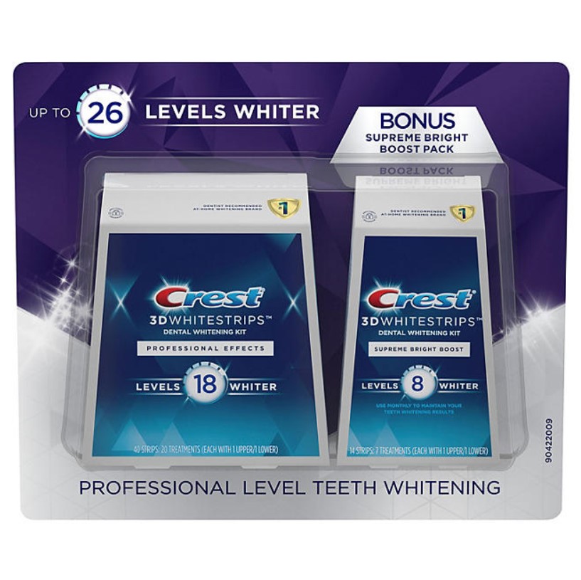 Crest 3D Whitestrips Professional Effects & Supreme Bright Dual Pack ...