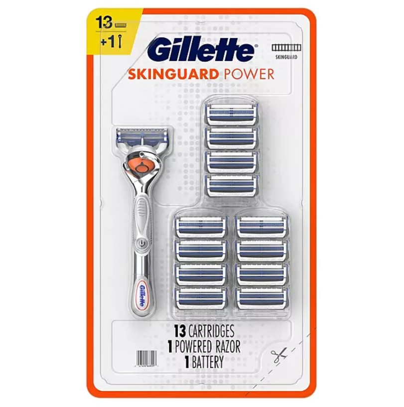 Gillette SkinGuard Power Men's Razor Handle + 13 Blade Refills ...