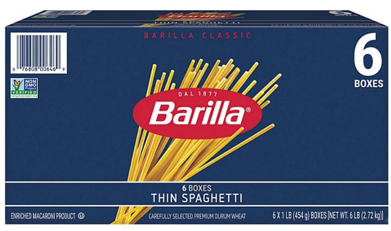 Barilla Pasta Thin Spaghetti (16 oz., 6 pk.) - Polestar Tools & Supply
