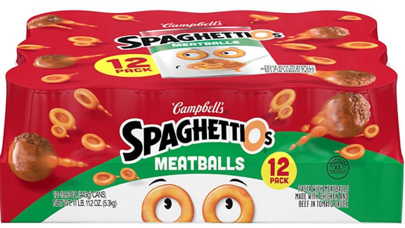 Campbell's SpaghettiOs Canned Pasta with Meatballs (15.6 oz., 12 pk ...