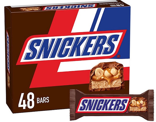 Snickers Milk Chocolate Candy Bars Full Size Bulk Pack (1.86 oz., 48 ct ...