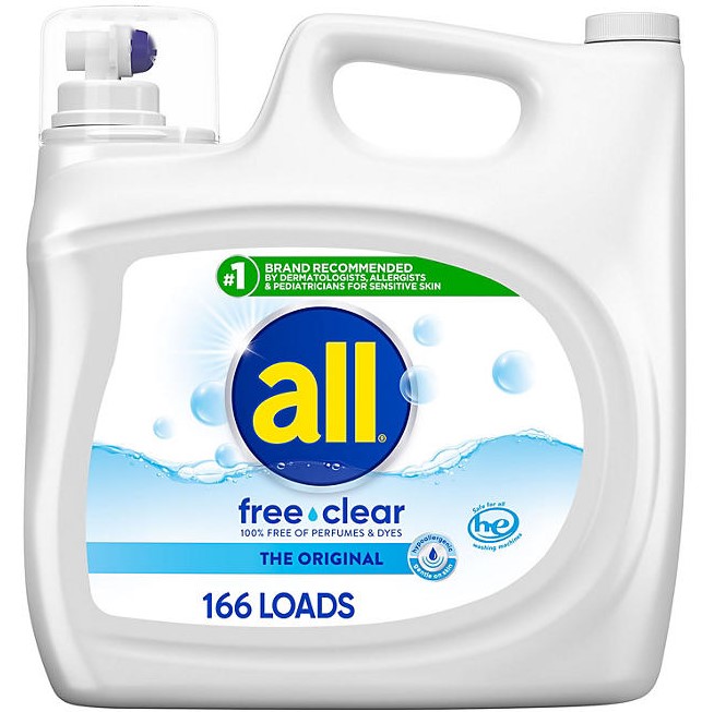 all free clear Liquid Laundry Detergent, The Original, 166 loads, 250 ...