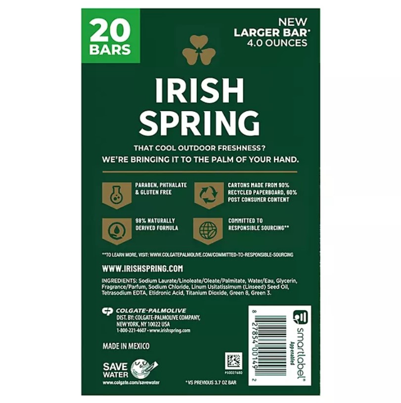 Irish Spring Bar Soap, Original Clean (4 oz., 20 ct.) - Polestar Tools ...