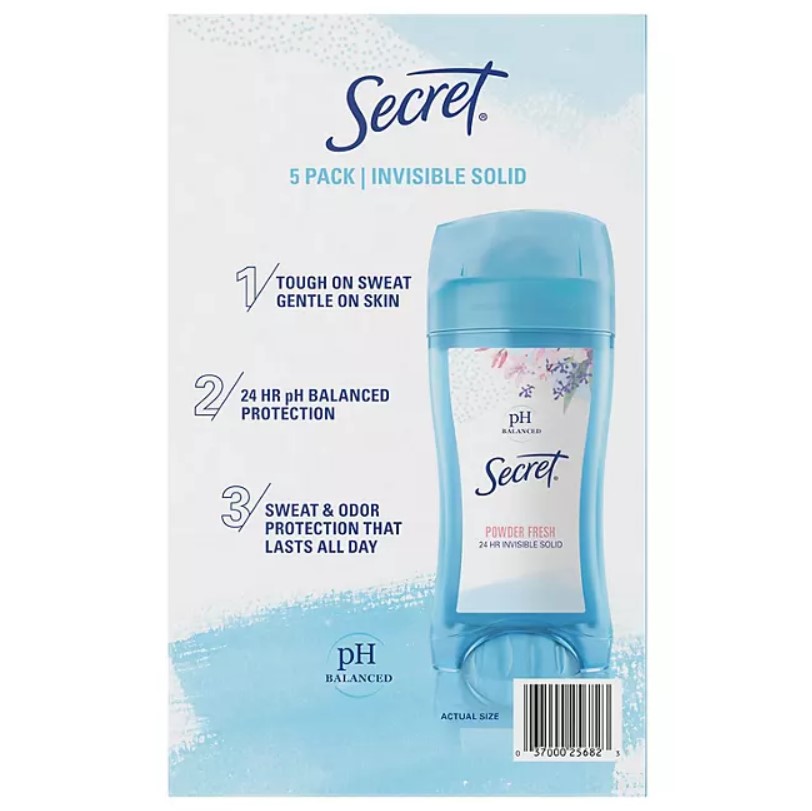 Secret Invisible Solid Antiperspirant and Deodorant, Powder Fresh (2.1 ...