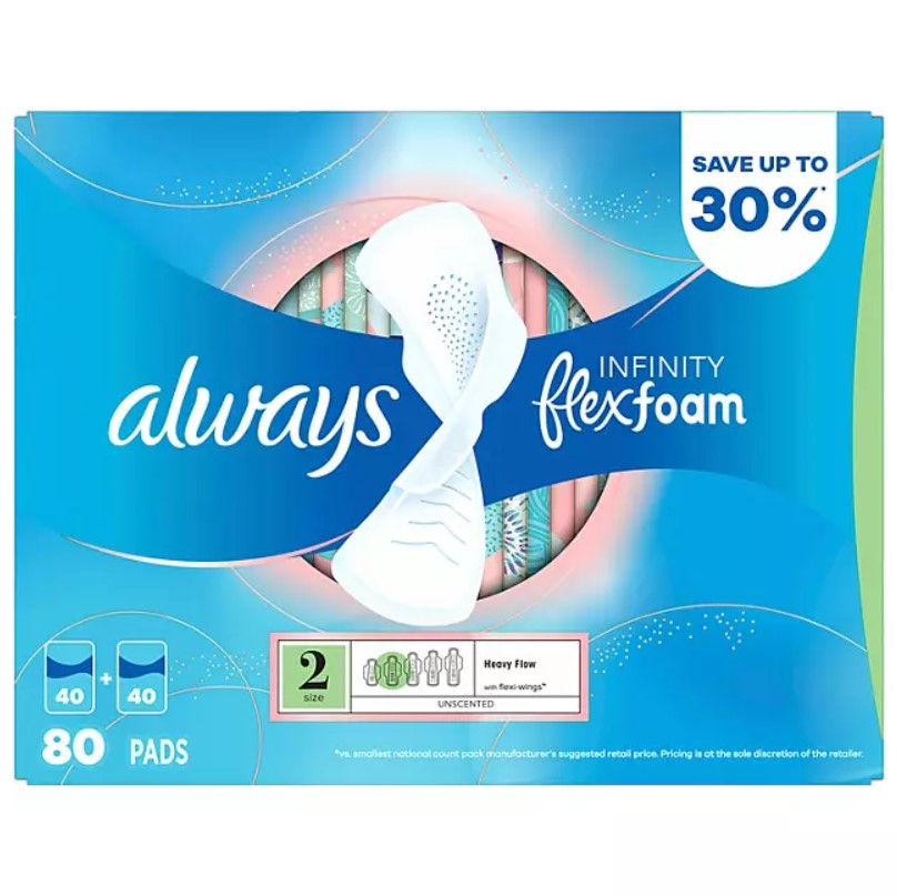 Always Infinity FlexFoam Heavy Flow Pads with Flexi-Wings, Unscented ...