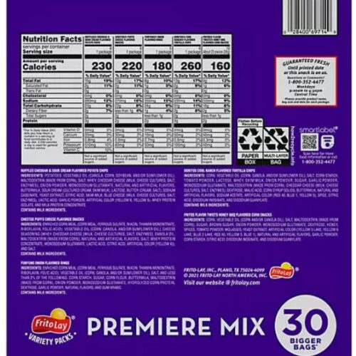 Frito-Lay Premiere Mix Variety Pack Chips and Snacks (30 ct ...