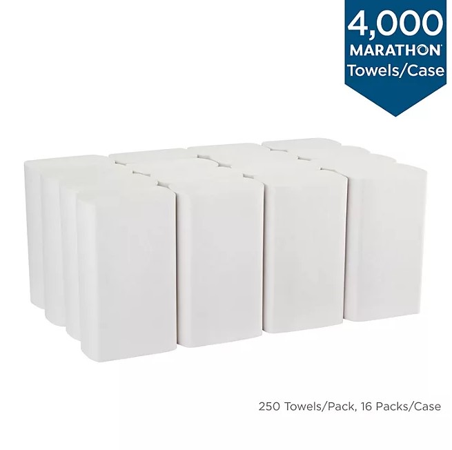 Marathon Multifold 1-Ply White Paper Towels 16 pks., 250 towels/pk ...